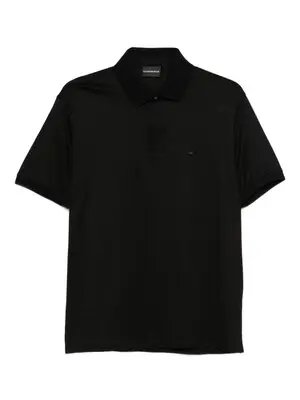Men's Armani Shirt Black Polos
