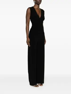 Norma Kamali V-neck Sleeveless Jumpsuit - Black