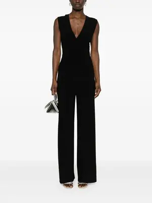 Norma Kamali V-neck Sleeveless Jumpsuit - Black