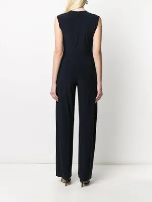 Norma Kamali Sleeveless Wide Leg Jumpsuit - Blue