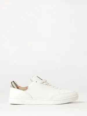 Burberry Vintage Check Low-top Leather Sneakers - White