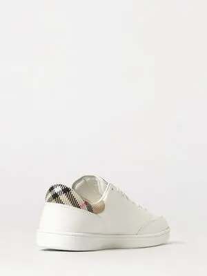 Burberry Vintage Check Low-top Leather Sneakers - White