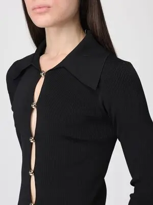 SELF-PORTRAIT Ribbed Button-up Knit Top