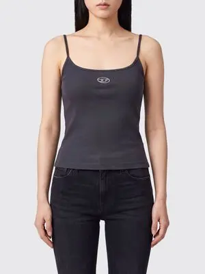DIESEL® DIESEL Ribbed Cropped Spaghetti Strap Tank Top Black