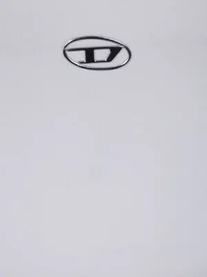 DIESEL® Ribbed Cropped Spaghetti Strap Tank Top - White