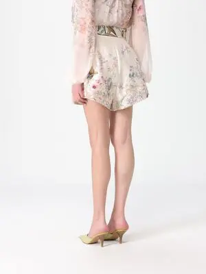 Zimmermann Printed Silk Shorts - Beige