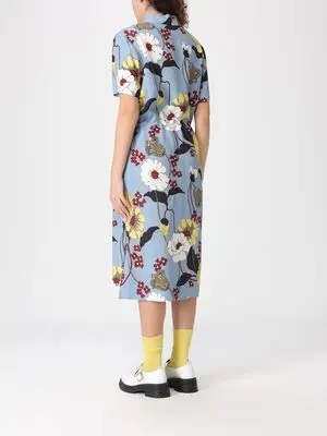 Marni Floral Print Shirt Dress - Sky Blue