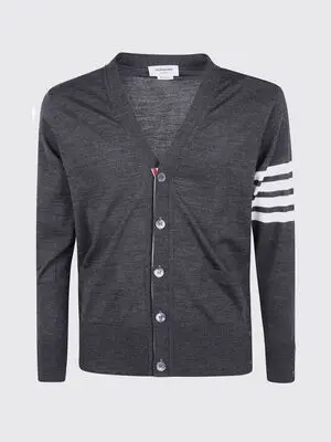Thom Browne Four-bar Cardigan - Charcoal