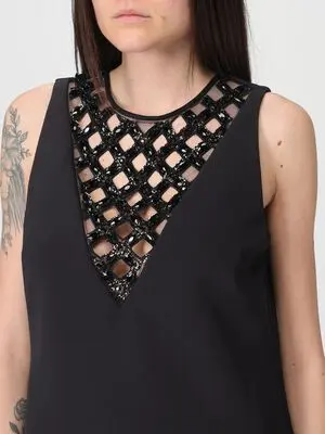 Liu Jo Sleeveless Embellished Neckline Dress - Black