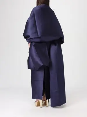 Solace London Strapless Maxi Dress With Cape Effect - Blue