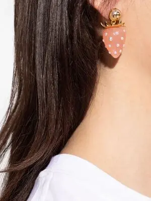 Casablanca Strawberry Embellished Earrings - Gold