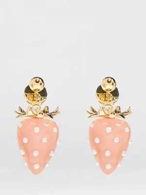 Casablanca Strawberry Embellished Earrings - Gold