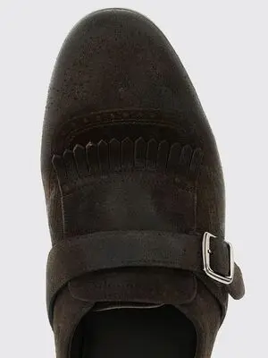 Church's Suede Monk Strap Brogue Shoes - Brown