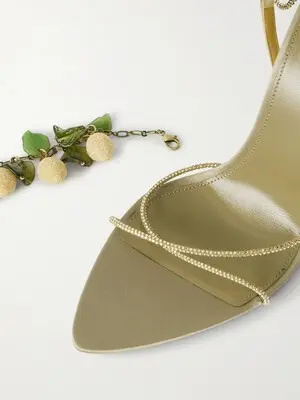 Saint Laurent Mon Chéri Embellished Sandals - Green