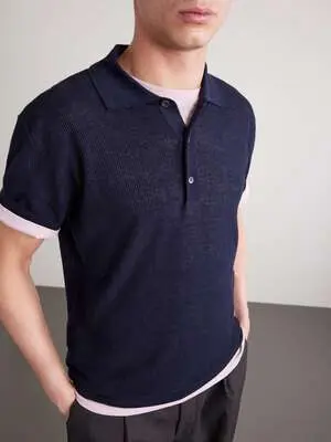 Barena Venezia Waffle-knit Linen And Cotton-blend Shirt