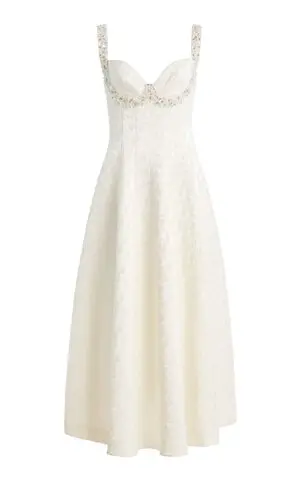 Simkhai Charlotte Beaded Midi Dress - White