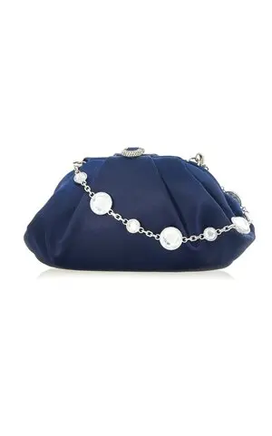 Judith Leiber Gemma Satin Clutch - Navy