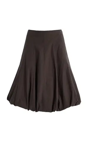 Proenza Schouler White Label Kyra Rumpled Cotton Midi Skirt - Brown