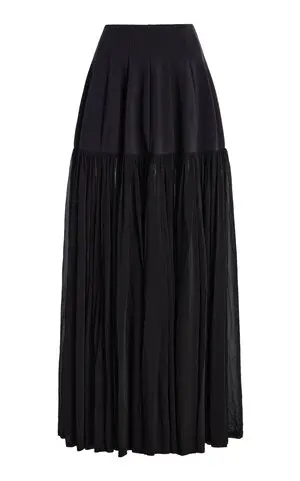 Black Pleated Maxi Skirts