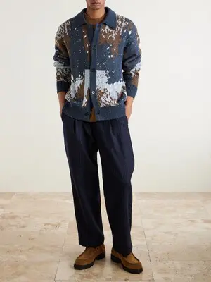 Officine Générale Terry Jacquard-knit Cardigan