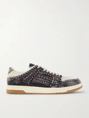 Amiri Skel-top Studded Denim Sneakers - Black