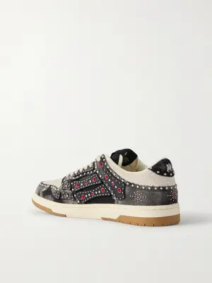 Amiri Skel-top Studded Denim Sneakers - Black