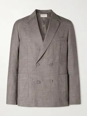 Officine Générale Leon Wool, Silk And Linen-blend Suit Jacket