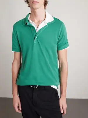 TOM FORD Slim-fit Lyocell And Cotton-blend Piqué Polo Shirt