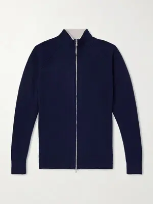 Eleventy Cashmere Zip-up Sweater - Blue