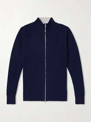Eleventy Cashmere Zip-up Sweater - Navy