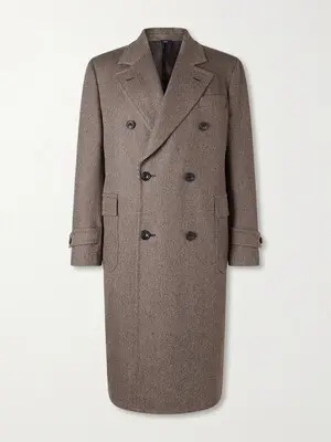 Thom Sweeney Wool-twill Double-breasted Overcoat
