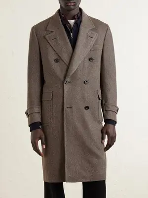Thom Sweeney Wool-twill Double-breasted Overcoat