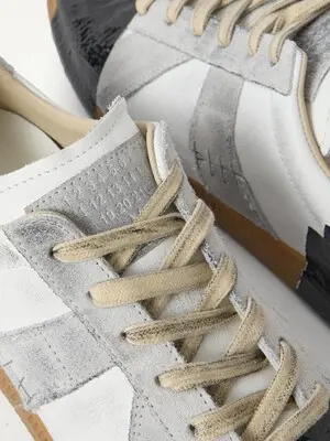 MAISON MARGIELA Replica Leather And Suede Sneakers - Neutrals