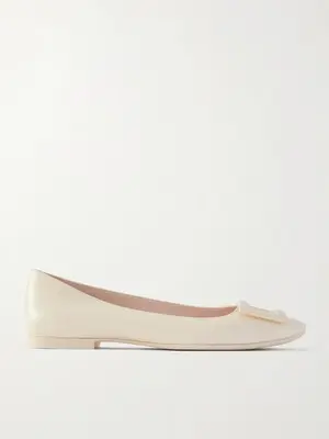 ROGER VIVIER Gommettine Patent-leather Ballet Flats - Neutrals