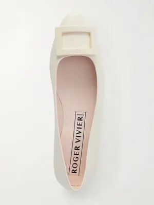 ROGER VIVIER Gommettine Patent-leather Ballet Flats - Neutrals
