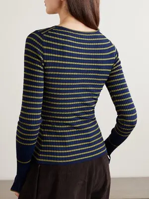 Proenza Schouler White Label Ribbed-knit Striped Sweater - Blue