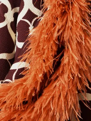 Borgo De Nor Brunetta Feather-trimmed Maxi Dress