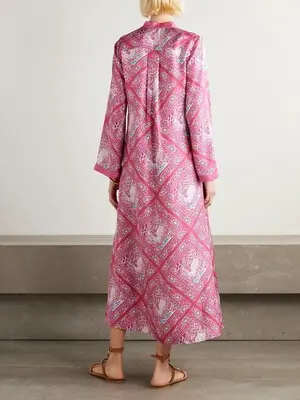 EMPORIO SIRENUSE Jenna Printed Silk Kaftan