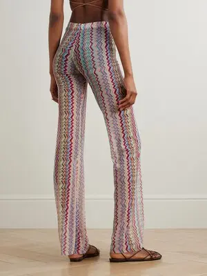 Missoni Striped Stretch-mesh Wide-leg Pants