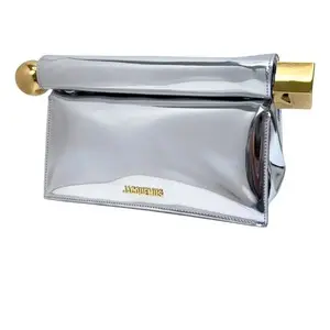 Jacquemus Leather La Pochette Clutch - Silver
