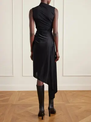 Balenciaga Asymmetric Draped Knotted Dress - Black