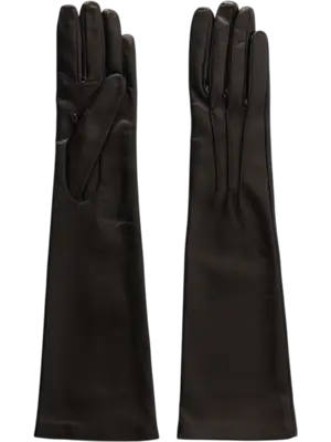 Nour Hammour Leather Gloves - Black