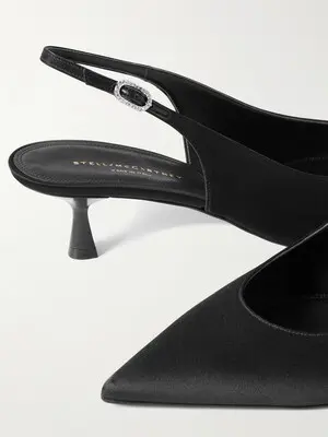 Stella McCartney Satin Slingback Pumps - Black