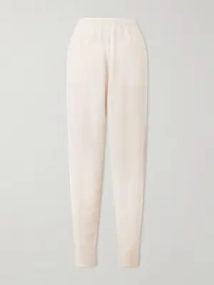 ALLUDE Wool And Cashmere-blend Tapered Pants - Neutrals