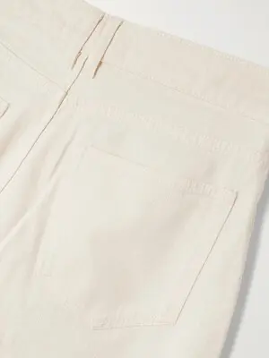 S.S.DALEY Ivy Pleated Cropped Barrel-leg Jeans