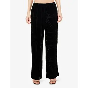 TOTEME Monogram Devoré Silk-blend Trousers