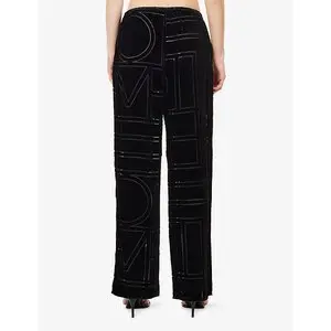 TOTEME Monogram Devoré Silk-blend Trousers