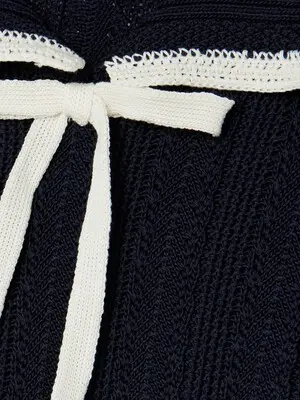 Rixo Pippa Bow-detailed Two-tone Sweater