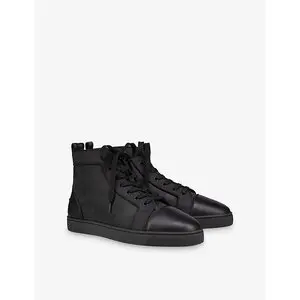 CHRISTIAN LOUBOUTIN Louis Leather High-top Sneakers - Black