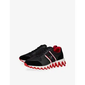 CHRISTIAN LOUBOUTIN Nastroshark Leather And Nylon Sneakers - Black